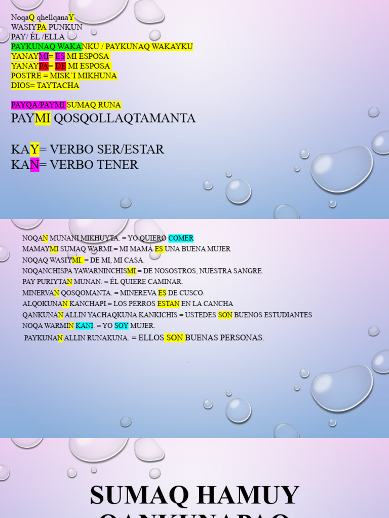 Guía de Gramática y Léxico Quechua | PDF