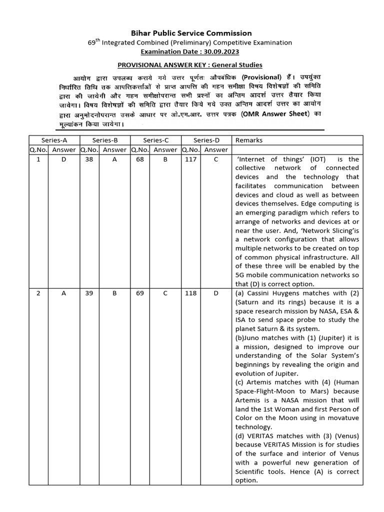 69th-BPSC-Prelims-2023-Answer-Key | PDF