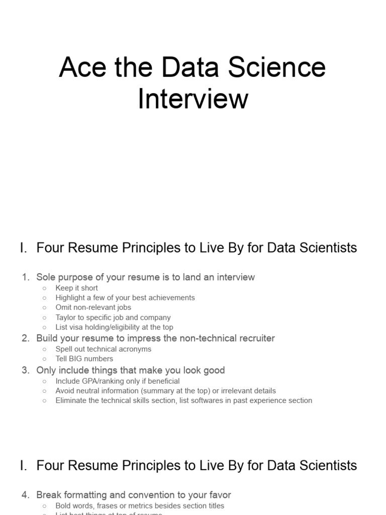 Ace The Data Science Interview Pdf