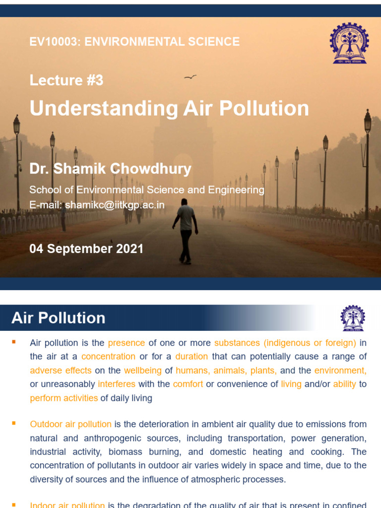 Lecture #3 - Understanding Air Pollution | PDF Lecture #3 - Understanding Air Pollution | PDF