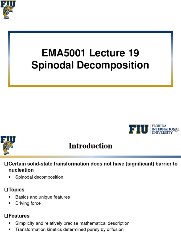 Lecture 19 - Spinodal Decomposition - Voice Over | PDF