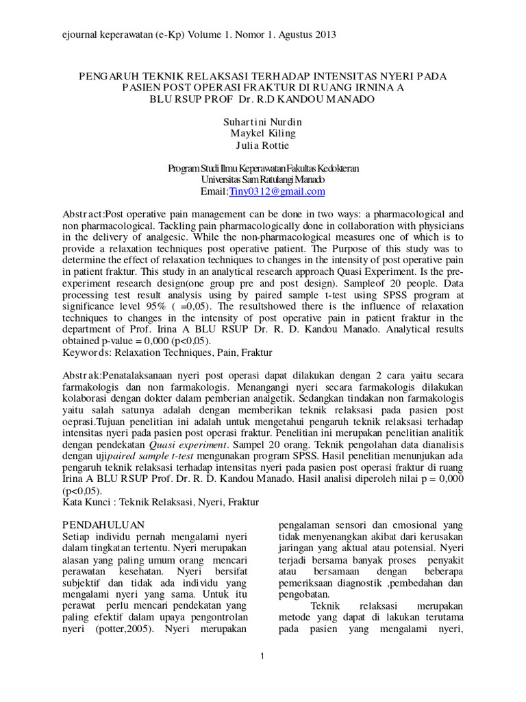 Jurnal Terapi Relaksasi | PDF