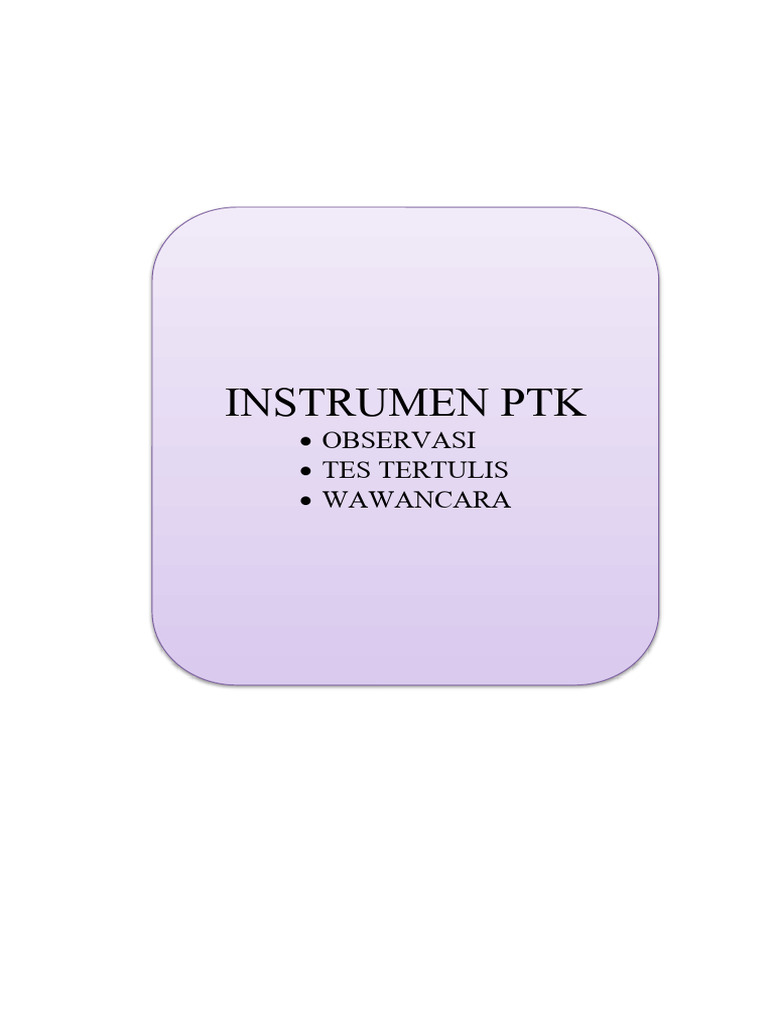 Contoh Format Instrumen PTK Ahmad Yasin | PDF