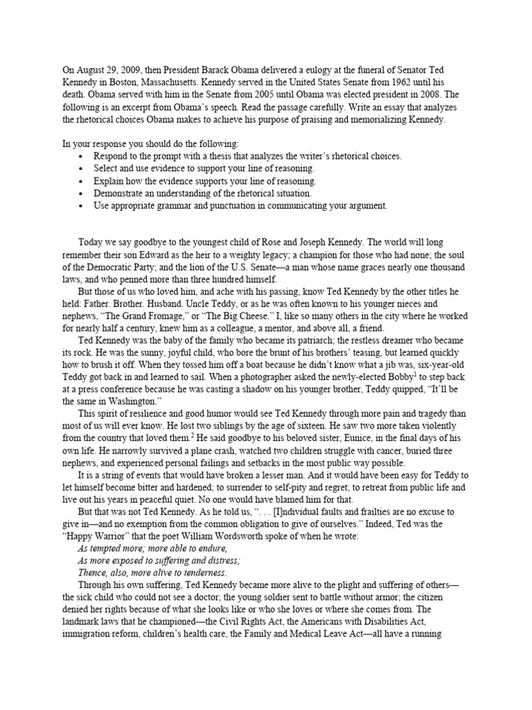 Ap20 English Language and Composition FRQ Prompt I2 Obama | PDF