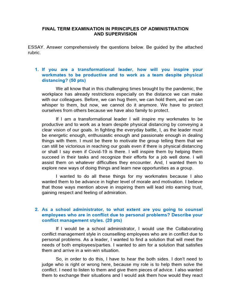 Educ 264 Principles of Adsup | PDF | Wellness