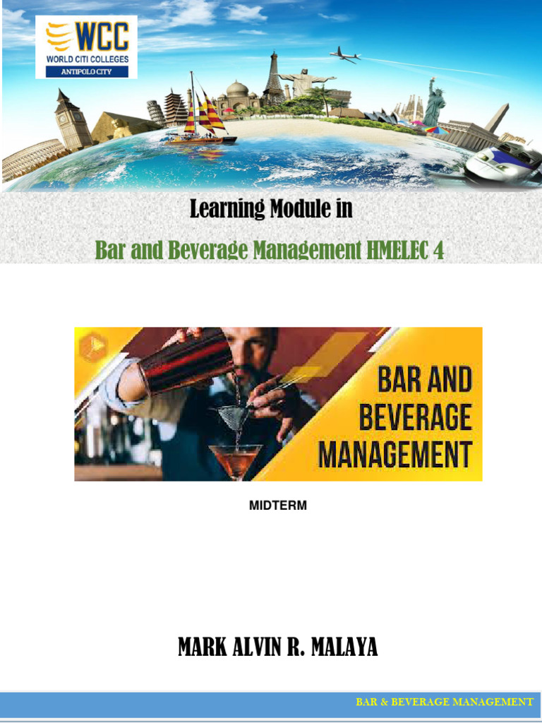 Module Midterm Bar Management | PDF | Drink | Foodservice