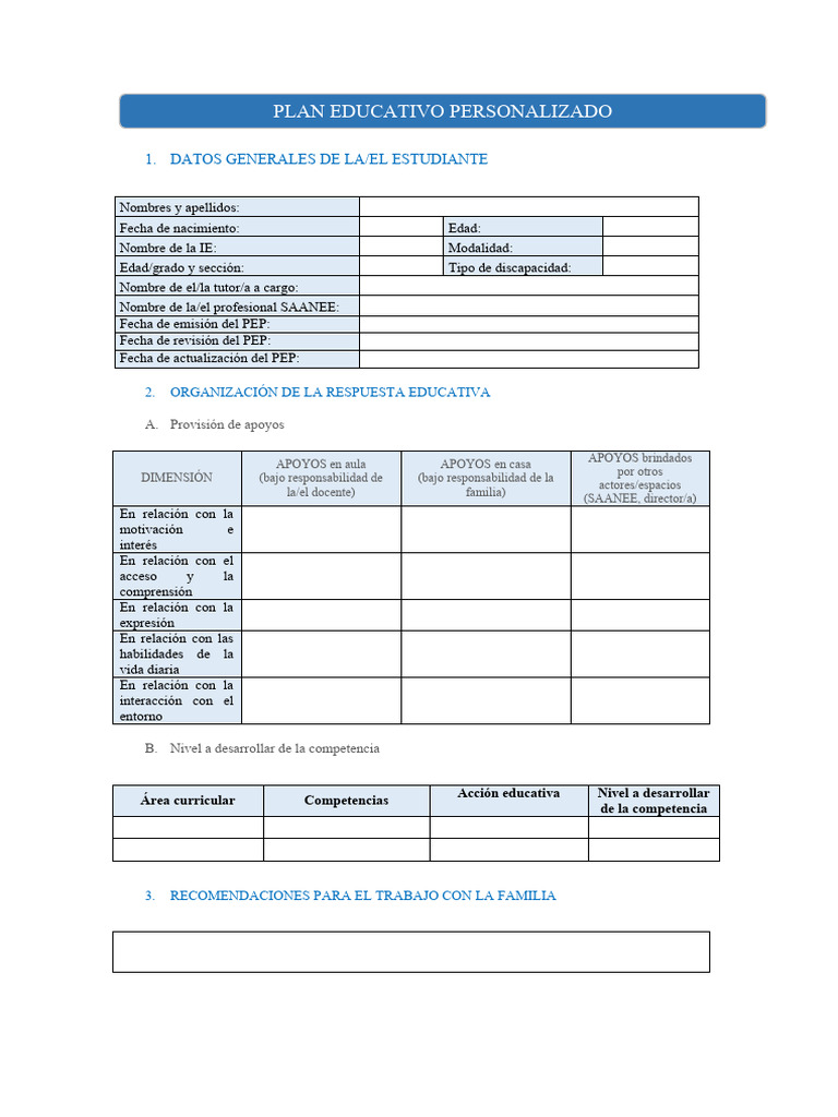 FORMATO DEL PEP | PDF
