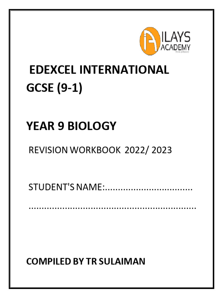 Year. 9 Bio Wkbook 2022-2023 | PDF