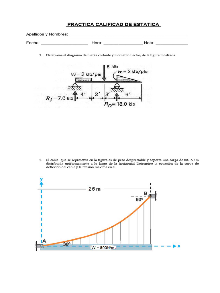 Practica Calificada de Estatica Listo | PDF
