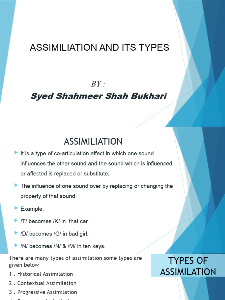 Assimilation and Its Types | PDF