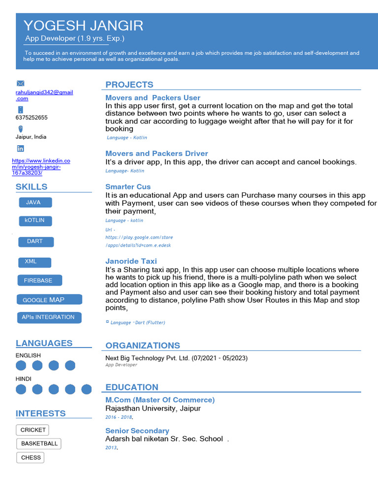 Yogesh's CV | PDF