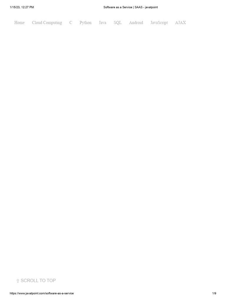 Software As A Service - SAAS - Javatpoint | PDF