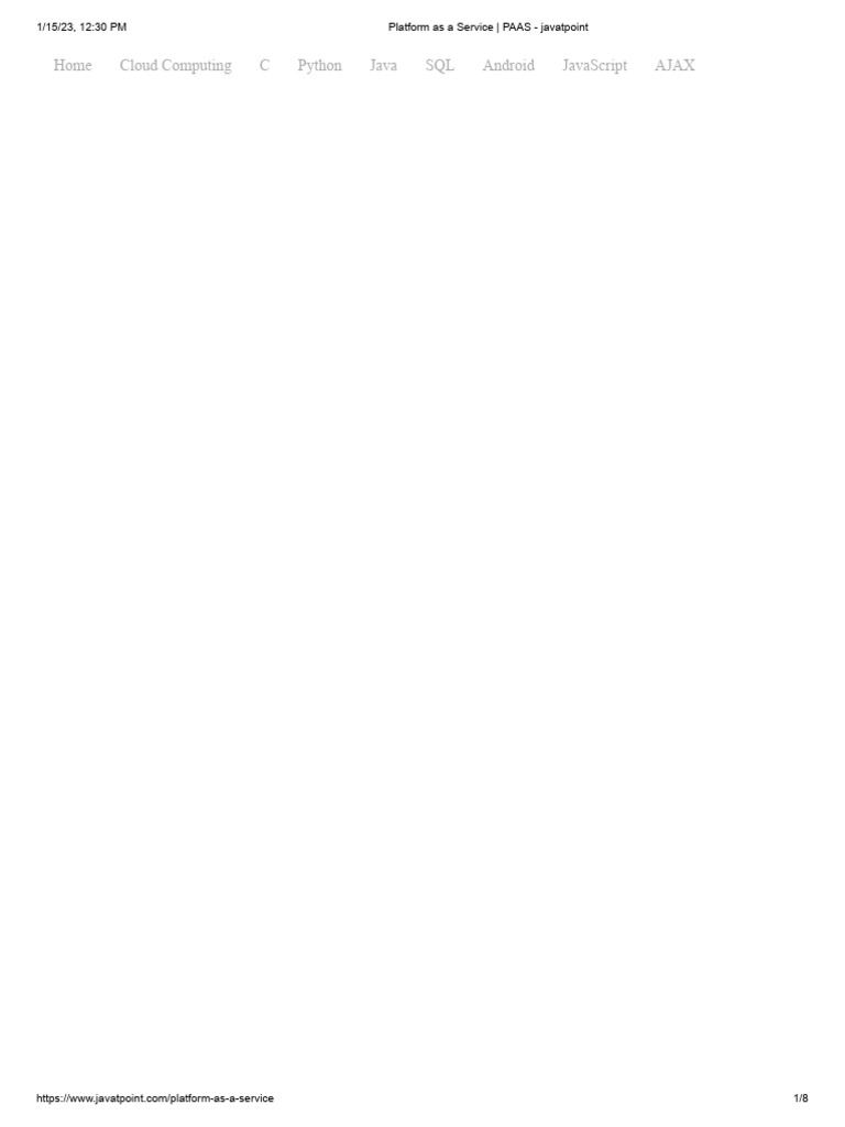 Platform As A Service - PAAS - Javatpoint | PDF | Platform As A Service ...