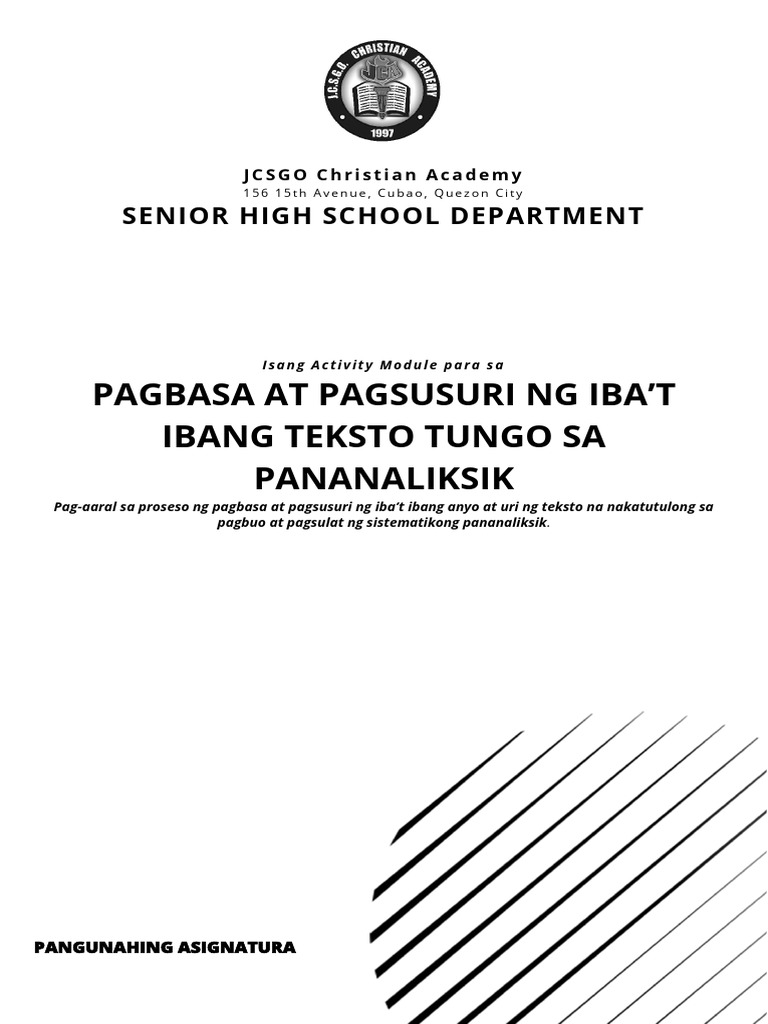 PAGBASA AT PAGSUSURI - 2nd Semester Module - GRADE 11 - CORE | PDF