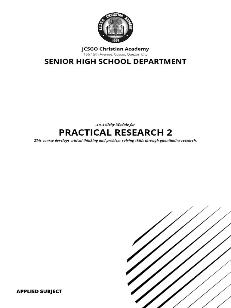 Practical Research 2 Module - 2nd Sem | PDF | Statistics | Level Of ...