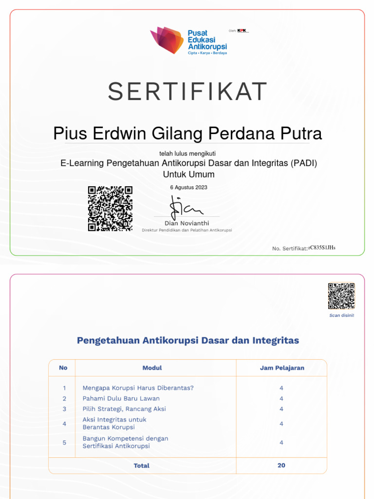 Sertifikat Kelulusan E-Learning PADI - UMUM | PDF