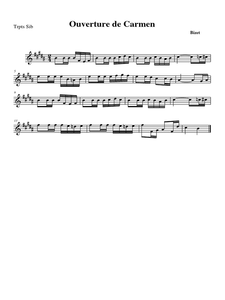 Ouverture de Carmen - Grand Piano | PDF