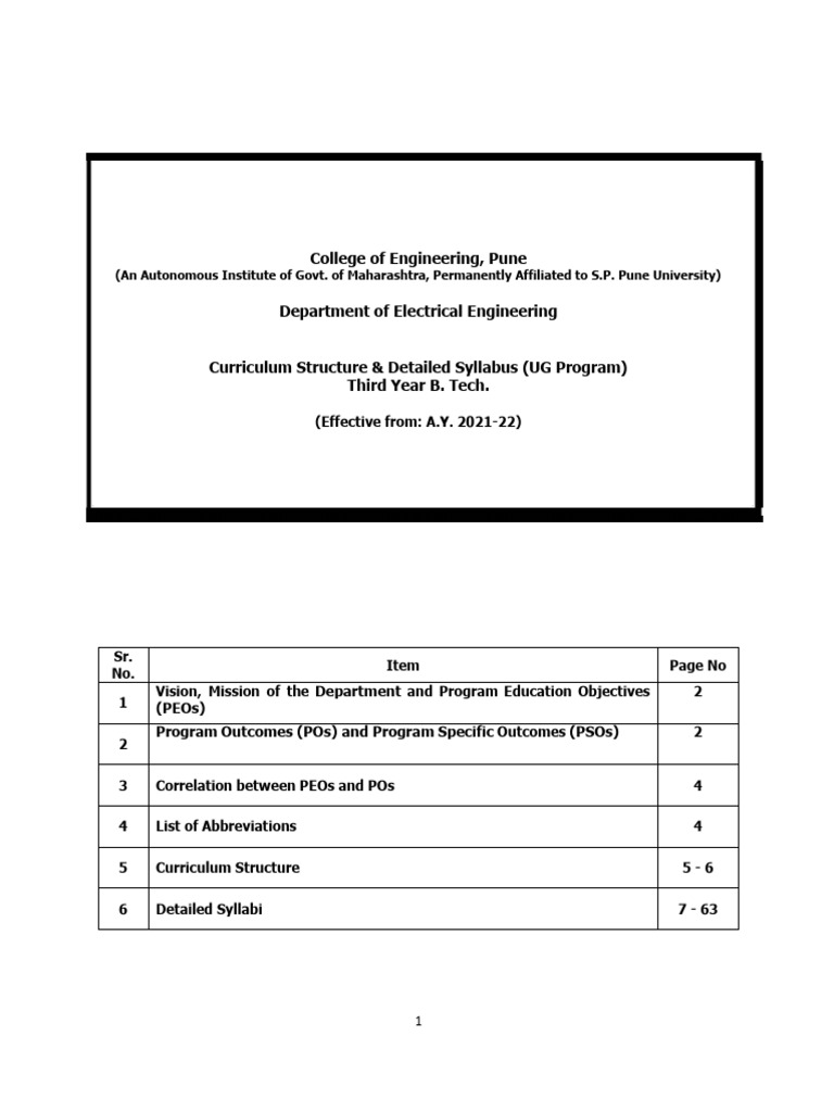 Ty B Tech Electrical Syllabus 2021 Pdf