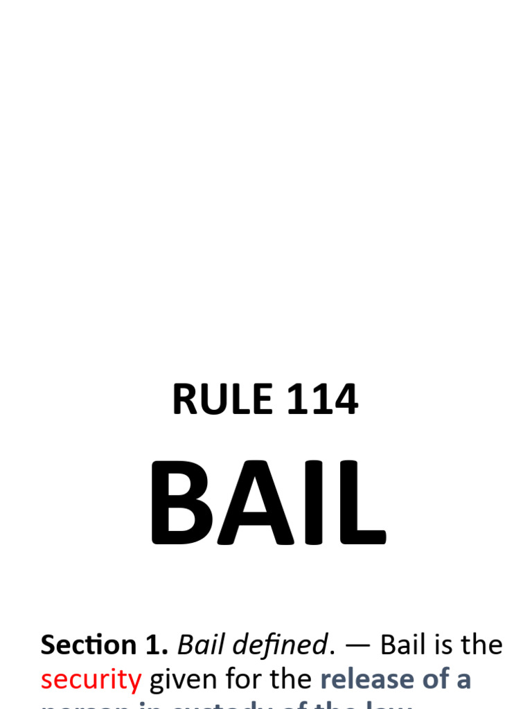 Rule 114 Bail | PDF | Law