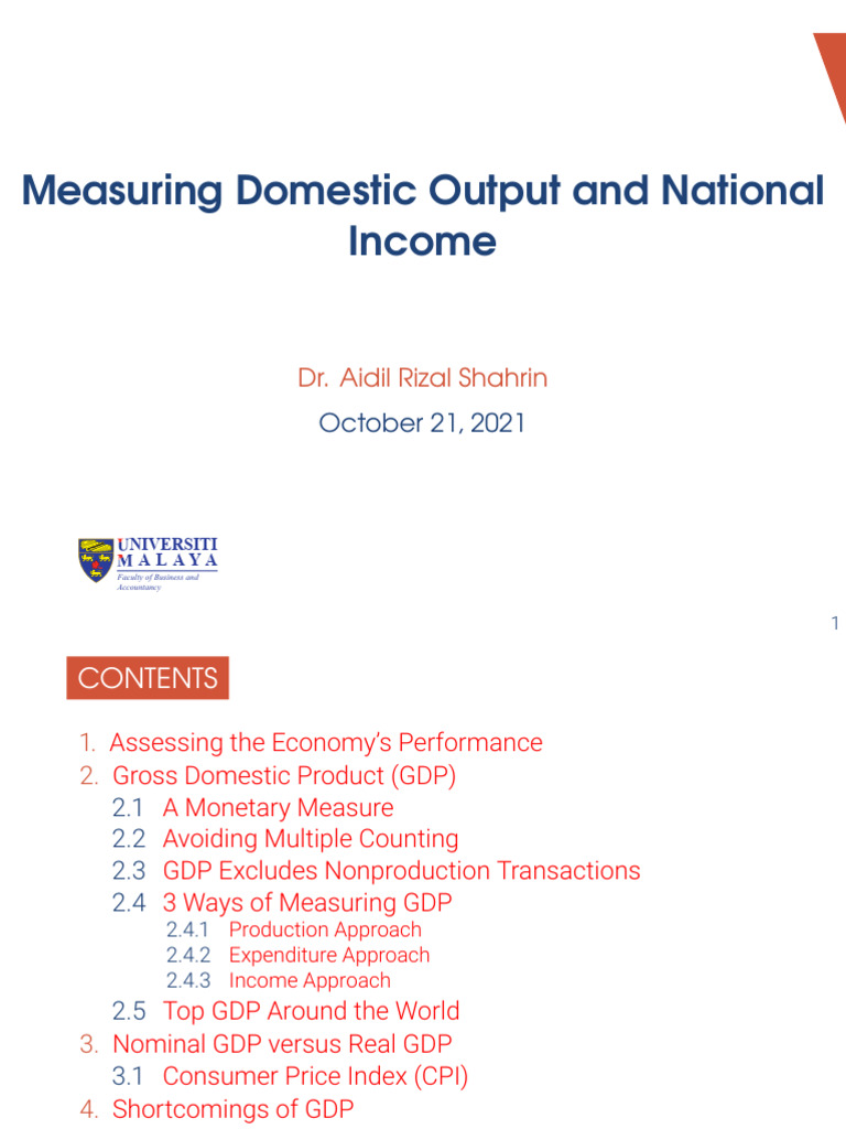 Measuring Domestic Output and National Income-Macroeconomic | PDF ...
