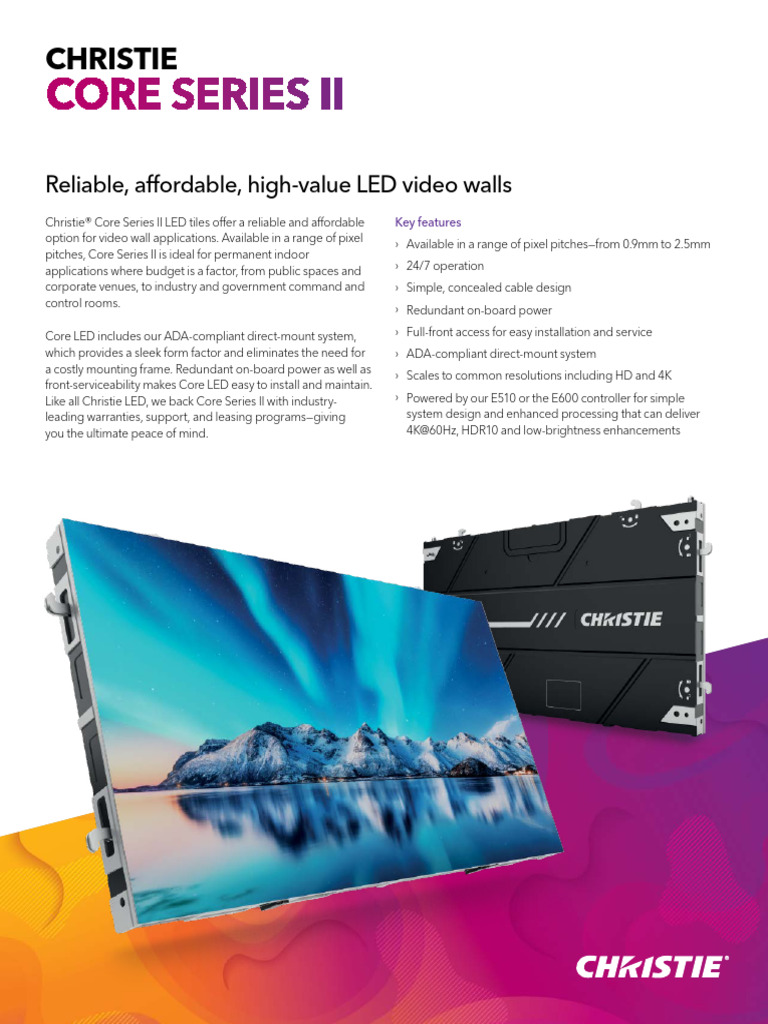 Christie Core Series II Led Datasheet | PDF | Computers | Technology & Engineering