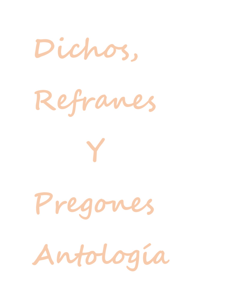 Trabajo de Los Dichos Pregones y Refranes | PDF