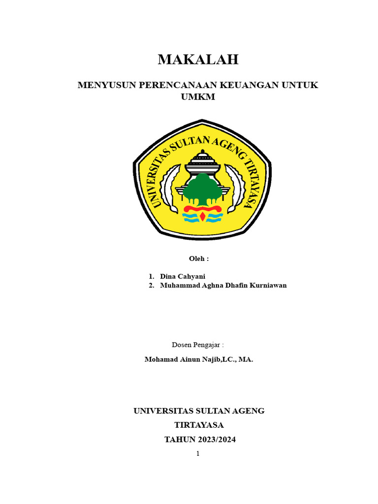 Perencanaan Keuangan UMKM | PDF