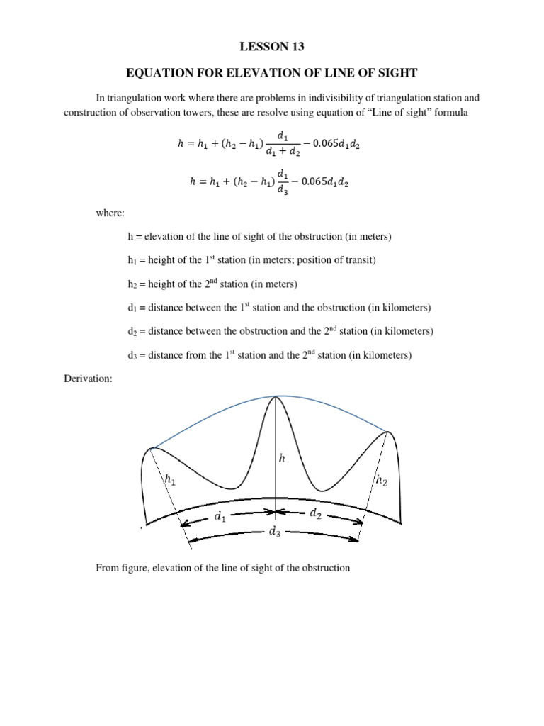 13 CE211 18 Lecture 13 Equation of The Line of Sight 2CE 4-1 | PDF