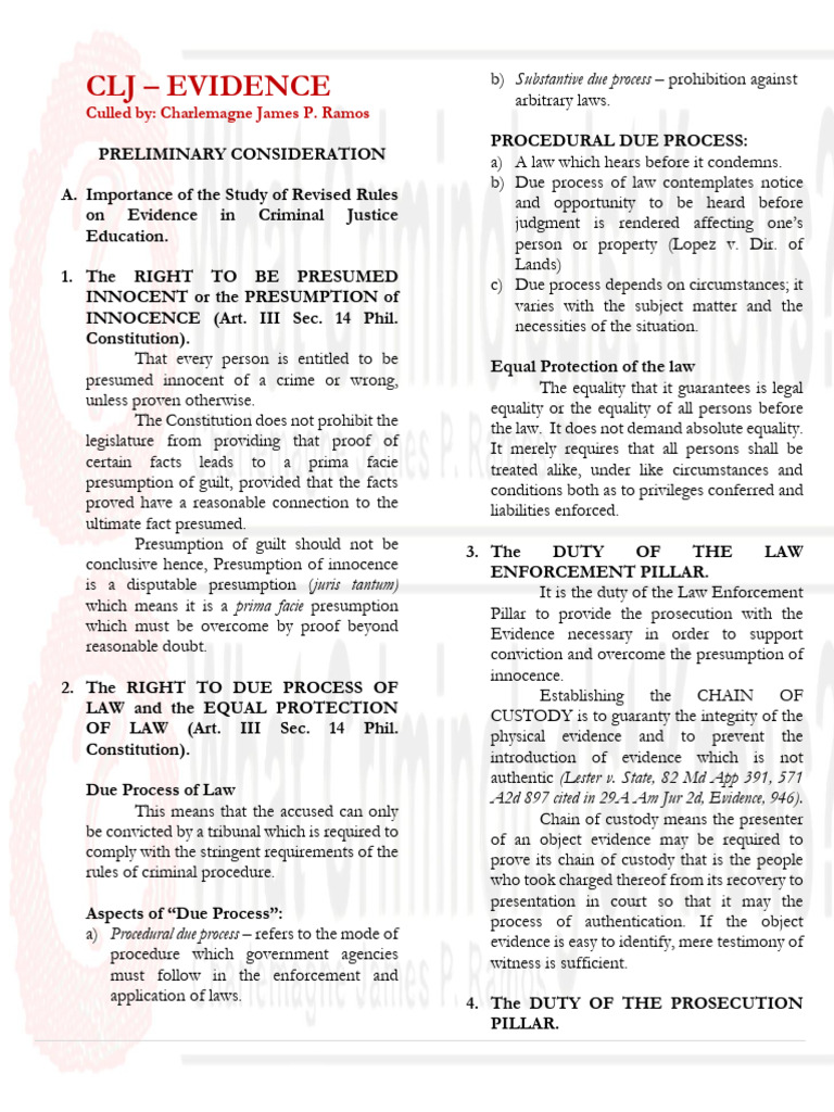 CLJ - Evidence | PDF