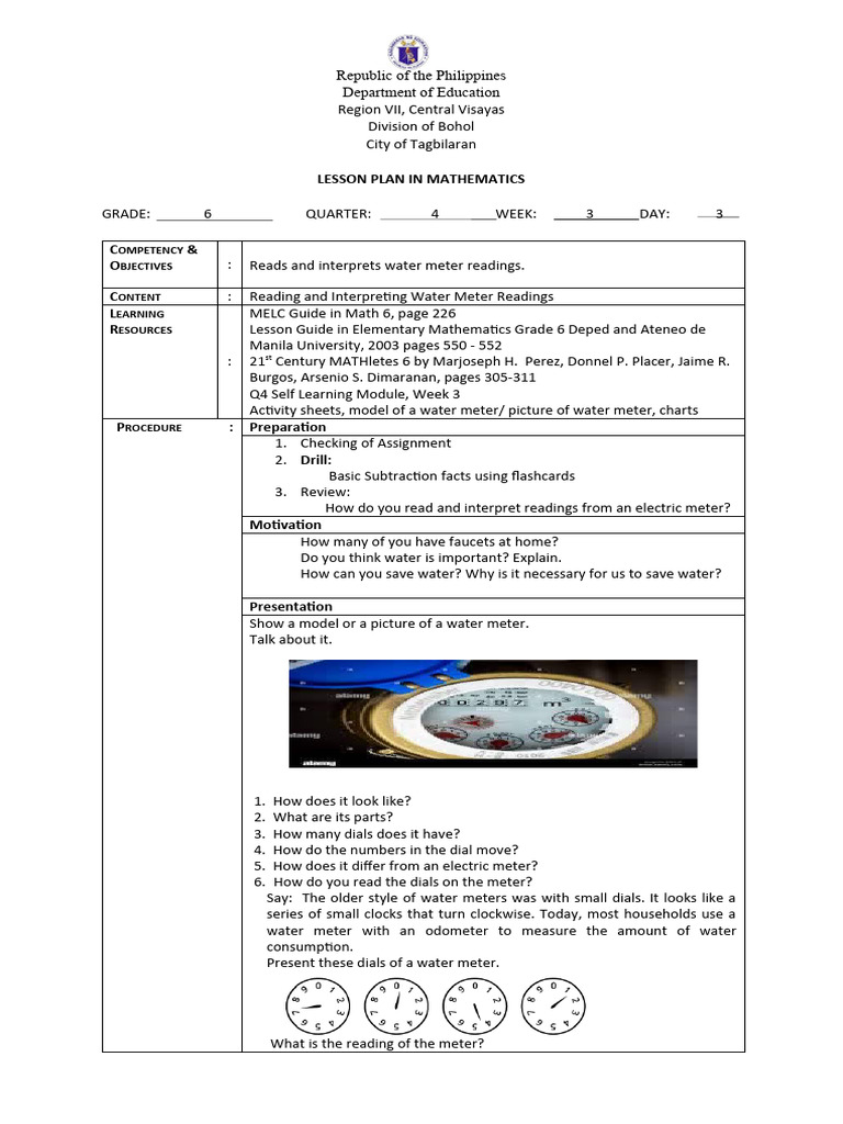 Prototype Lesson Plan In Math 6 Q4 Wk3 Day 3 Pdf