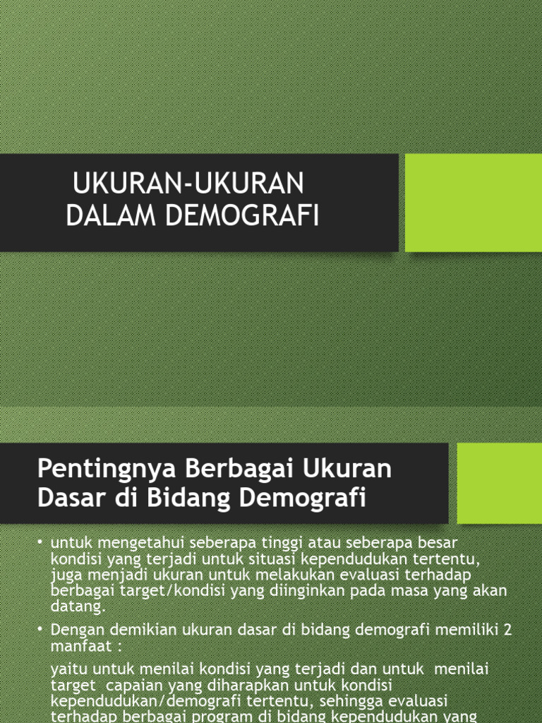 3.ukuran Dalam Demografi | PDF