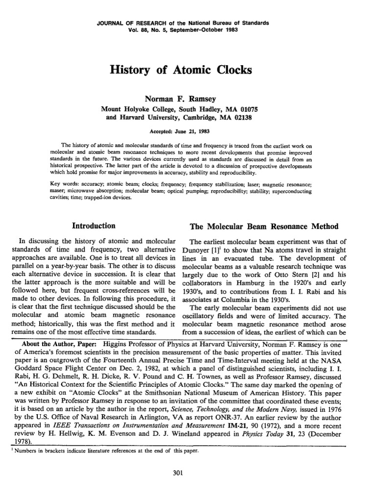 History of Atomic Clocks | PDF
