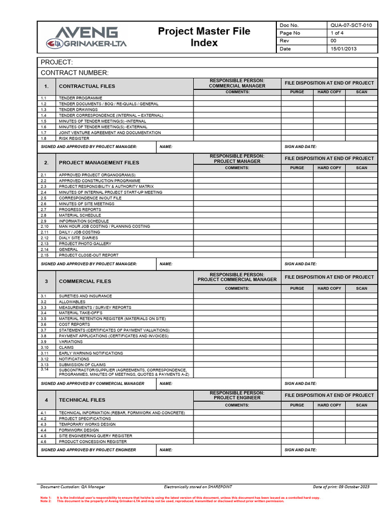 Master Filing Index Full | PDF