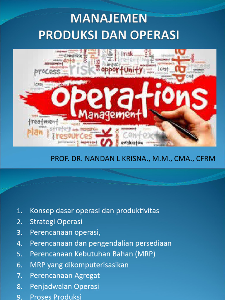 Manajemen Operasi dan Produksi Modern | PDF