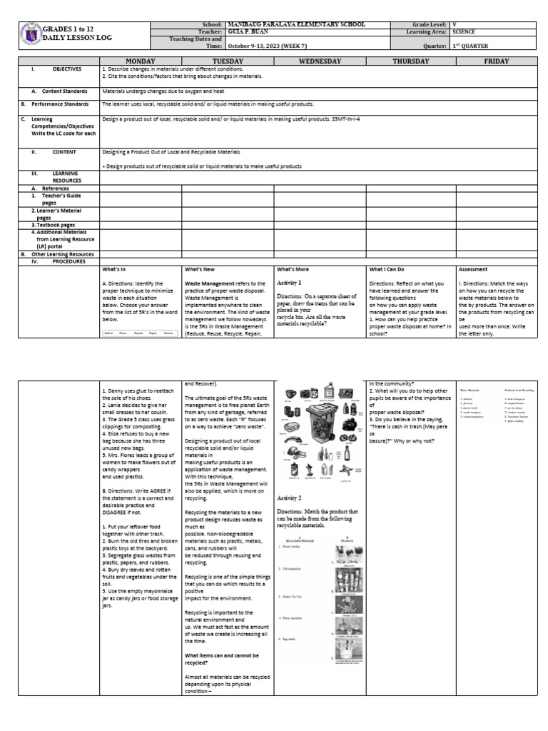 DLL_SCIENCE 5_Q1_W7 | PDF