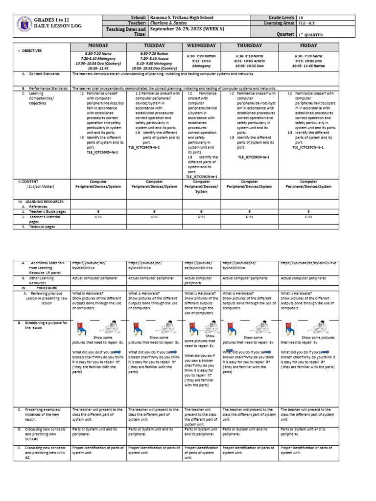 DLL Tle-Ict-Css-10 Q1 W5 | PDF