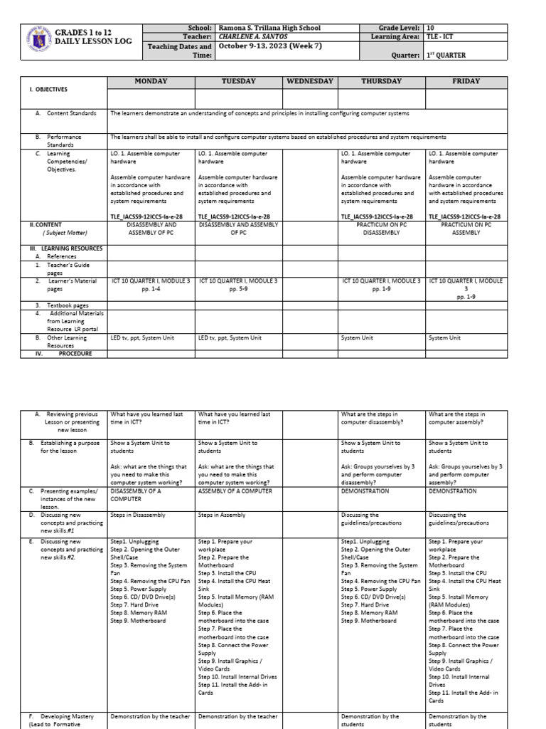 DLL Tle-Ict-Css-10 Q1 W7 | PDF