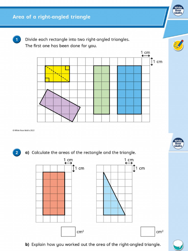Y6 Spring Block 5 PPT4 Area of A Right-Angled Triangle 2022 | PDF