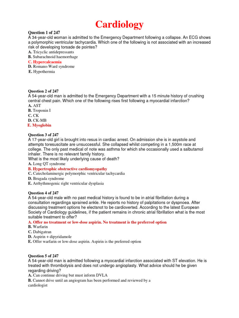 Cardiology - Very-Important | PDF