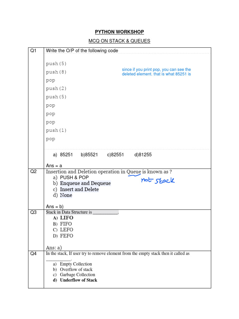 File - 884729453 - 1694060717 - Stack&queue 10 MCQ | PDF | Queue (Abstract Data Type) | Computer ...