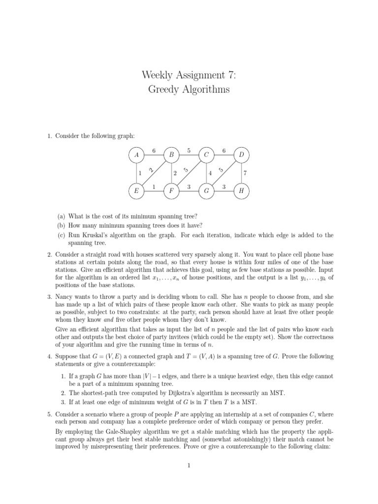 PS07. Greedy Algorithm | PDF