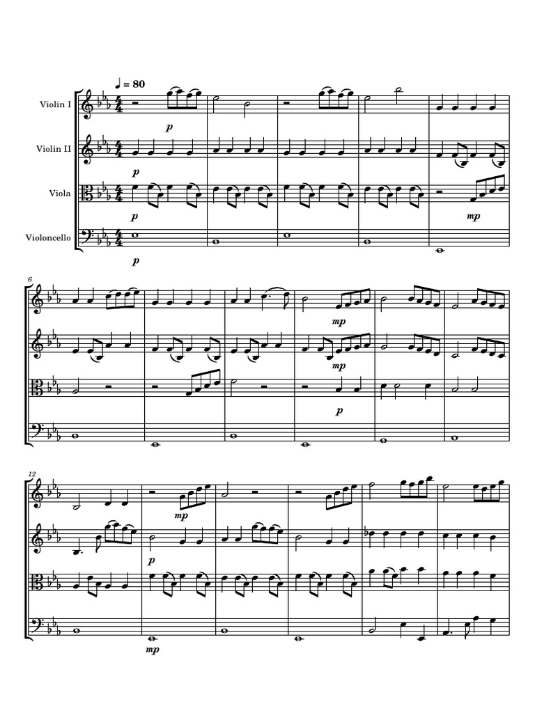 Beauty and The Beast Piękna I Bestia Kwartet Smyczkowy Partytura I ...