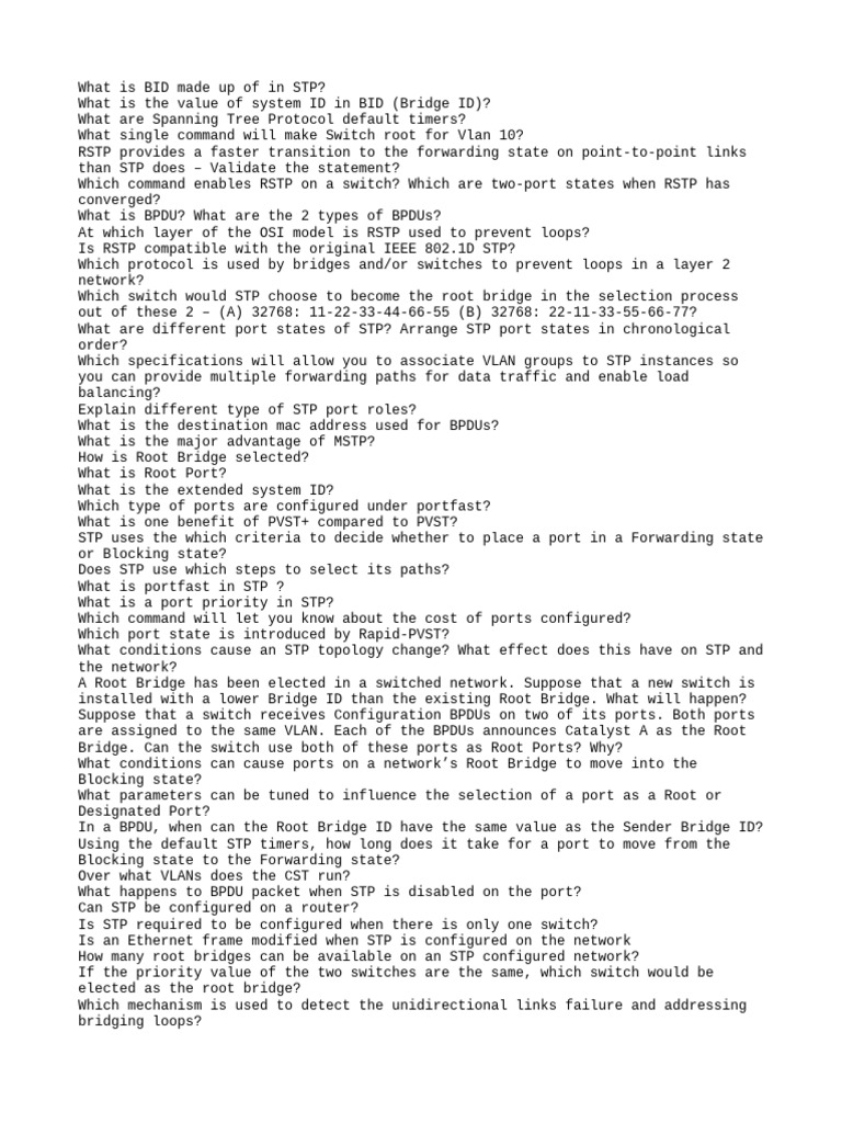 STP Interview Questions | PDF