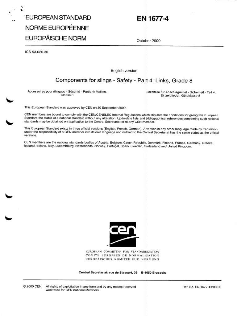 EN 1677-4-2000 Components For Slings-Links | PDF