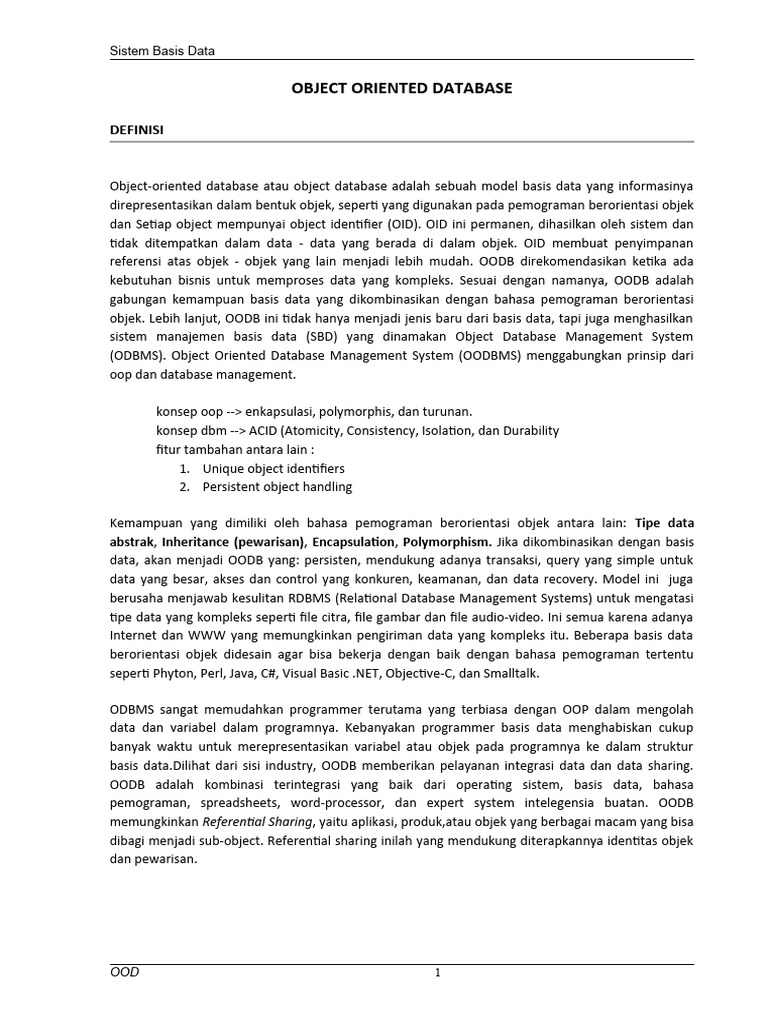 Tugas Object Oriented Database | PDF