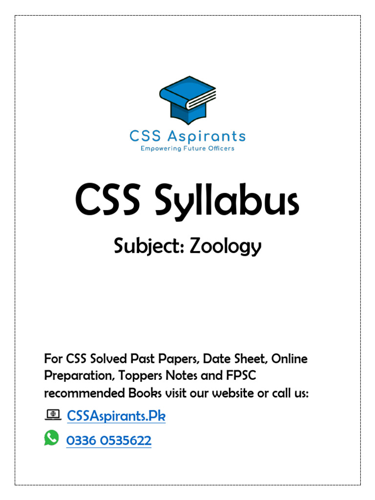 Zoology CSS Syllabus | PDF