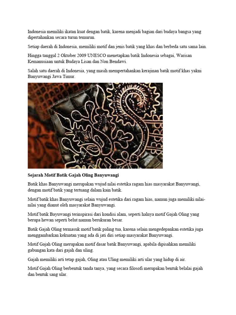 Batik Gajah Oling | PDF