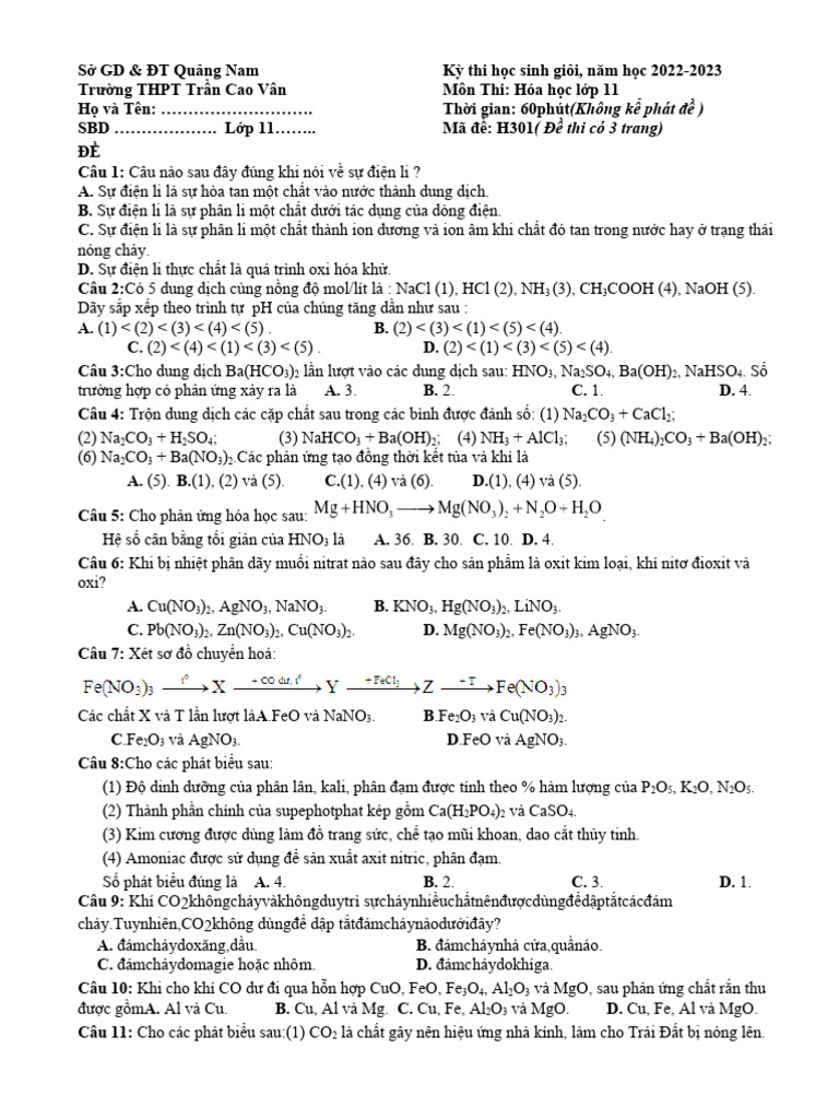 HSG 11 Qu NG Nam 2022 - 2023 (CT) | PDF