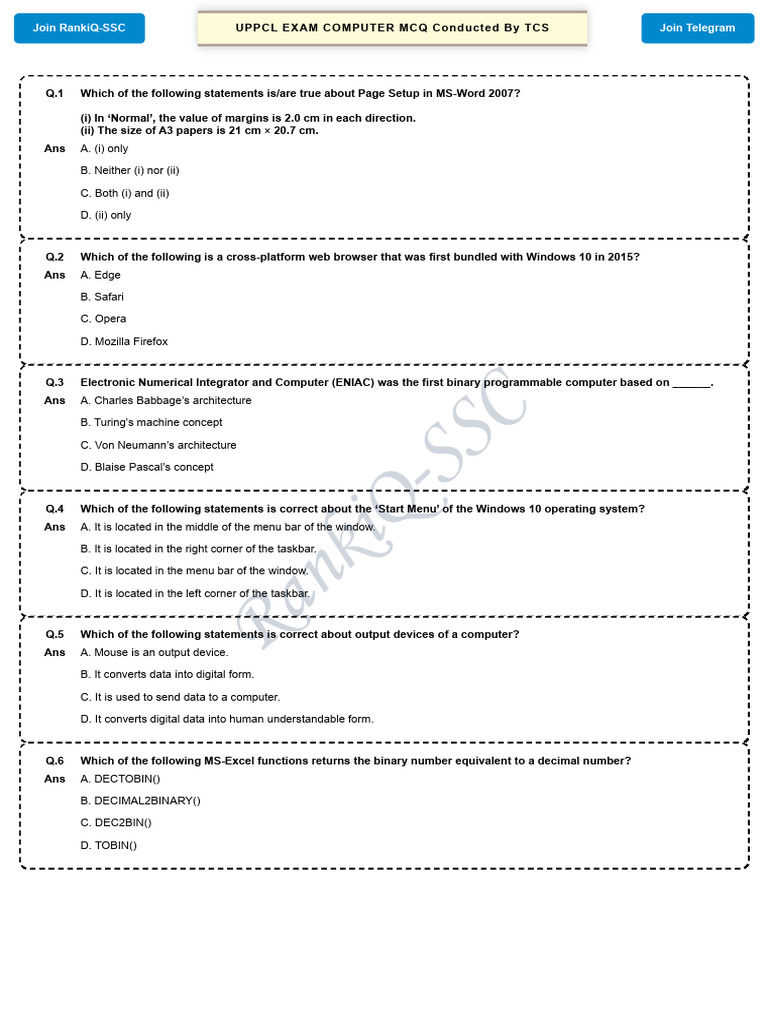 Computer MCQ Part-02 Eng | PDF | Microsoft Word | Microsoft Excel