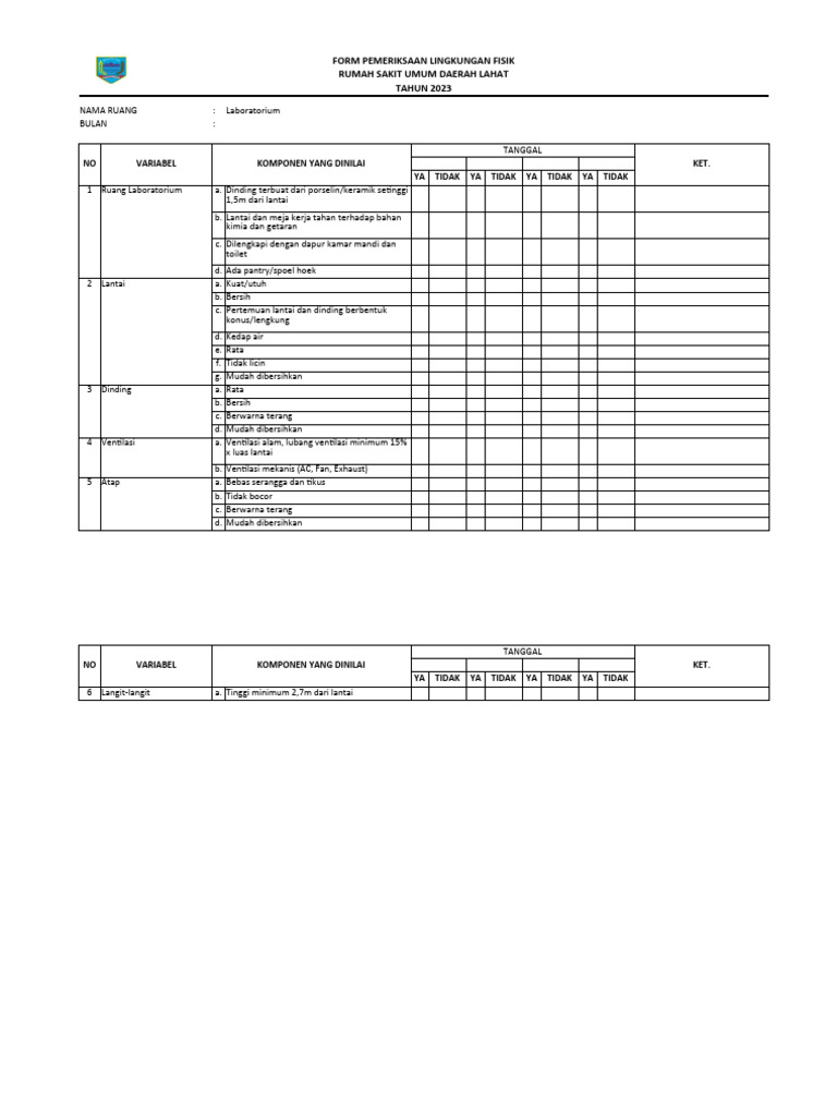 CEKLIST PEMELIHARAAN GEDUNG | PDF